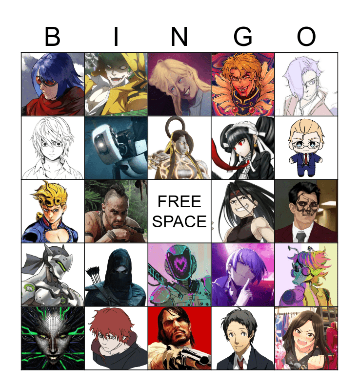 Favorite Character Bingo Card