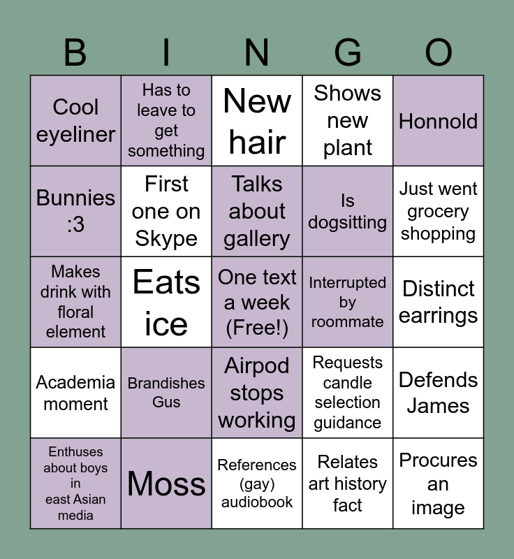 Grace Bingo Card