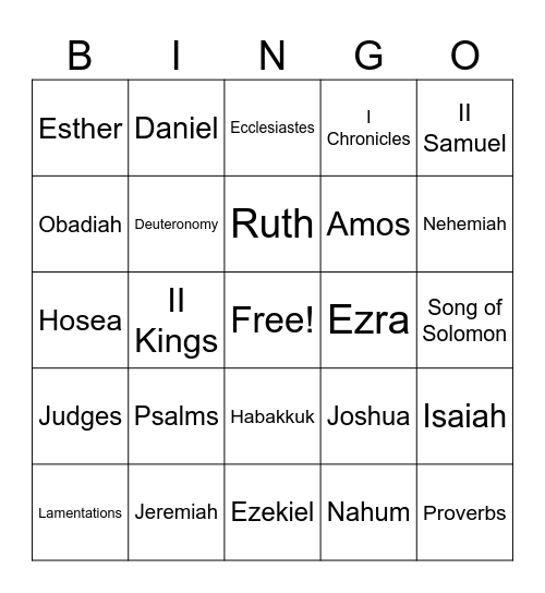 OLD TESTAMENT Bingo Card