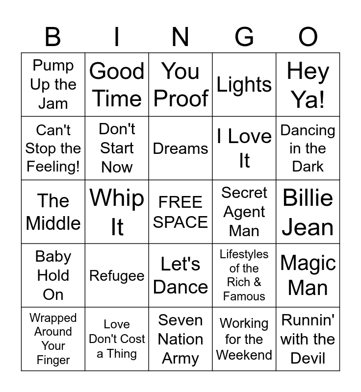 Music Bingo #39 Bingo Card