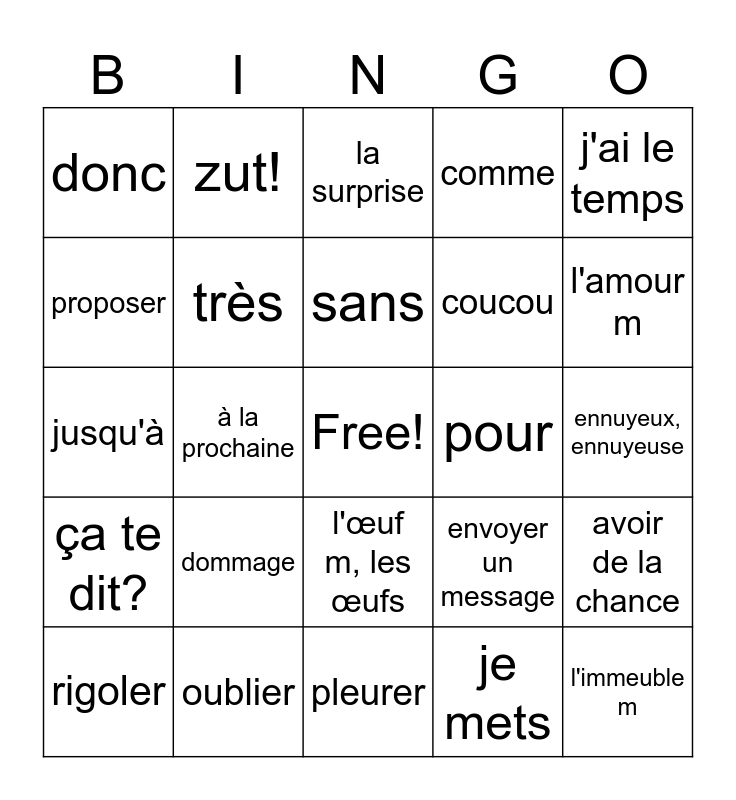 2vwo chapitre 7 grl6 Bingo Card