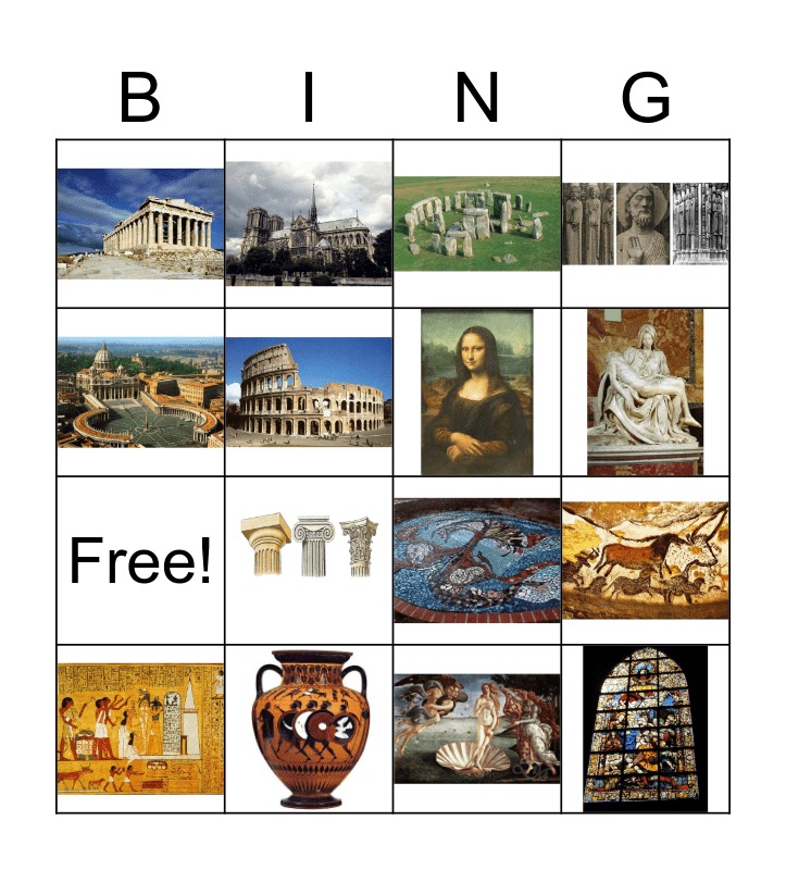 History Of Art (PART I) Bingo Card