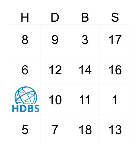 HDBS Poster Session Bingo Card