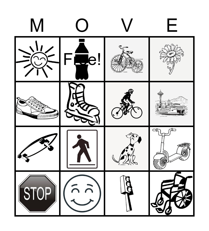Getting Around Town Bingo Card