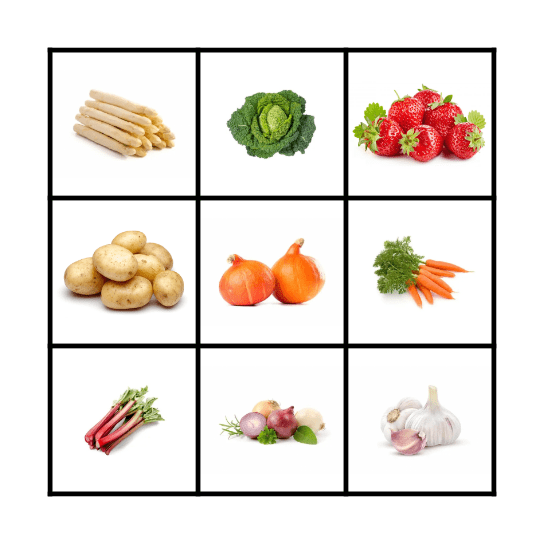 BINGO - Obst und Gemüse Bingo Card
