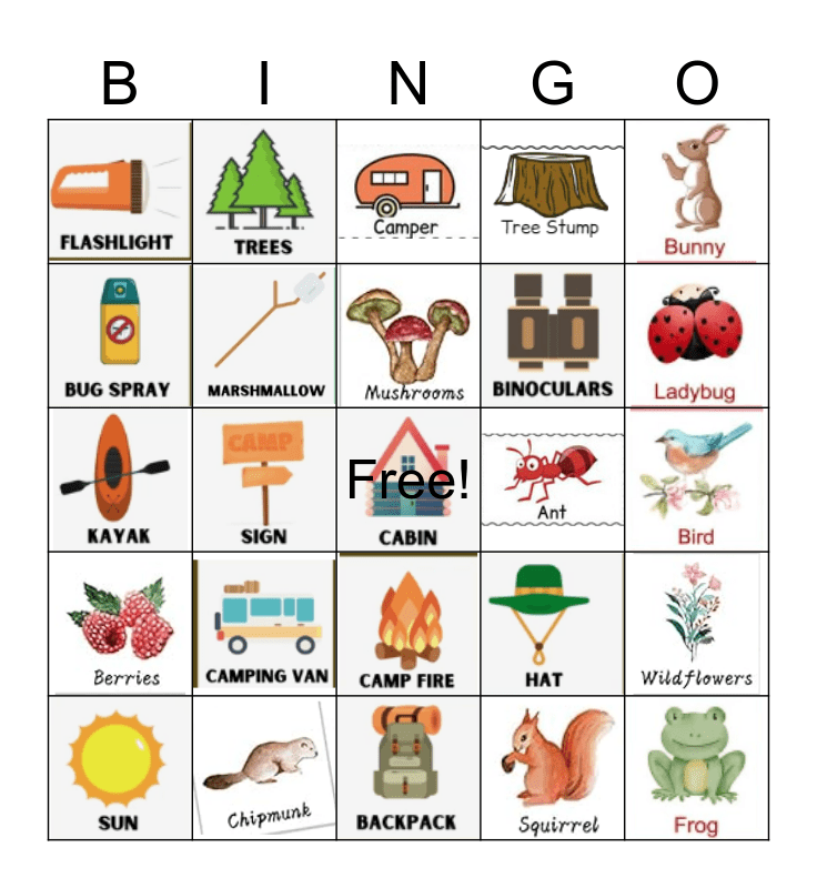 CABIN BINGO Card
