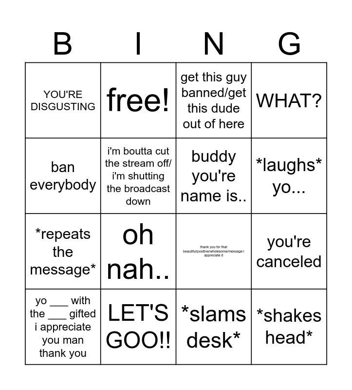 CASEOH BINGOOO Bingo Card