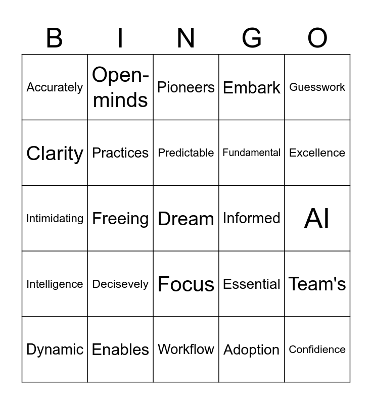 Buzzword Bingo Card