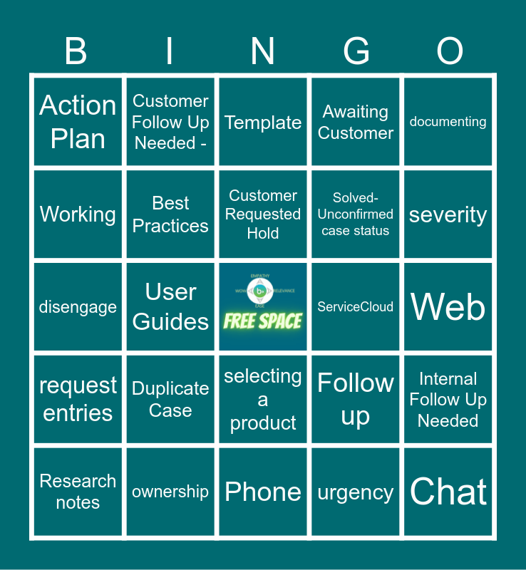 Case Management Bingo Card