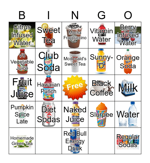 Beverage Bingo Card