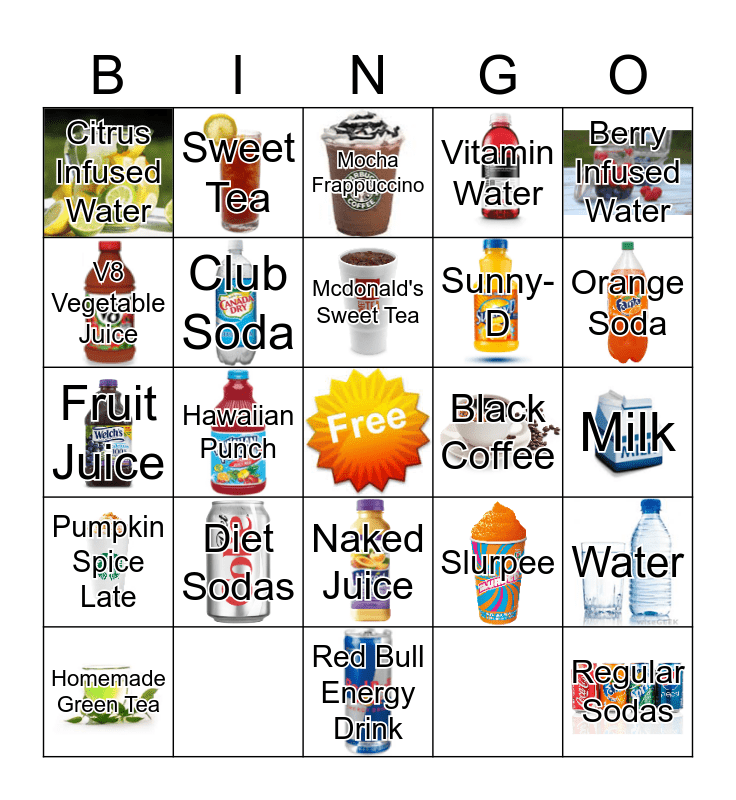 Beverage Bingo Card