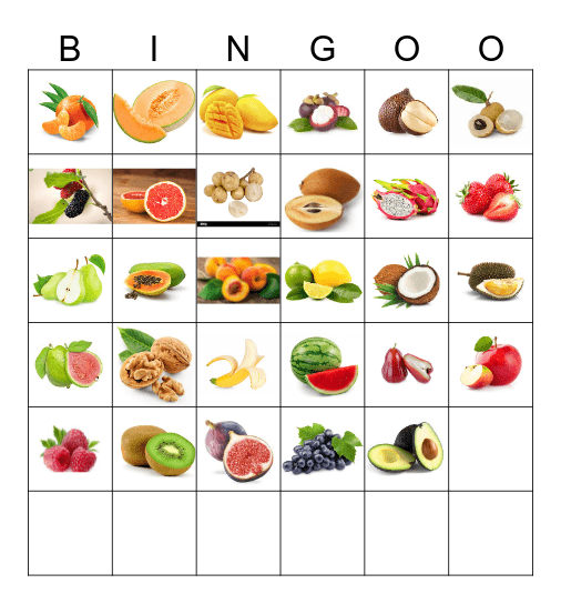 Bingo de fruits Bingo Card