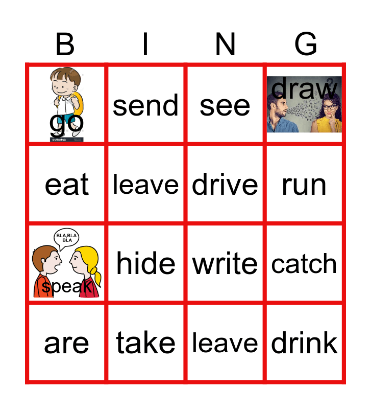 Irregular verbs (simple past) Bingo Card