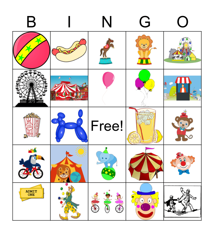 Carnival Bingo Card