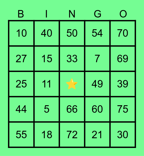 L U C K Y Bingo Card