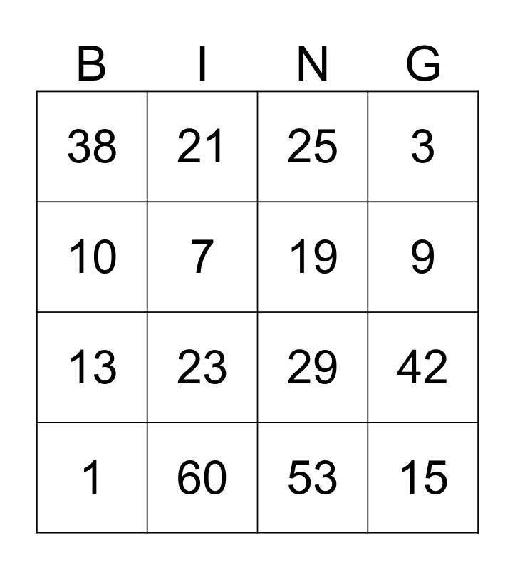 BINGO DA SFA-SE Bingo Card
