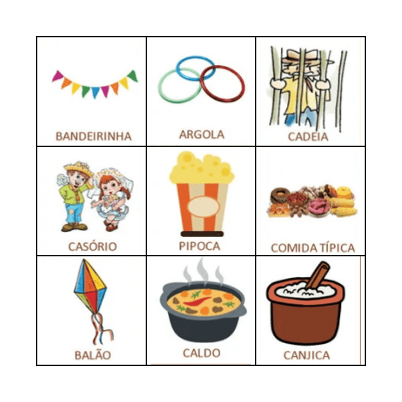 Bingo Junino Bingo Card