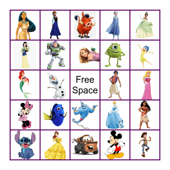 Disney Bingo Card