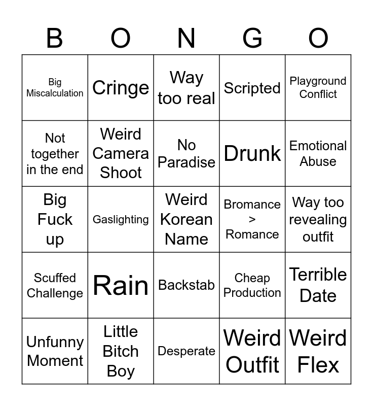Single Inferno Bingo Board Bingo Card