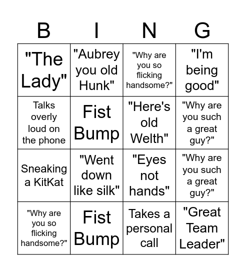 Jim Bingo Card