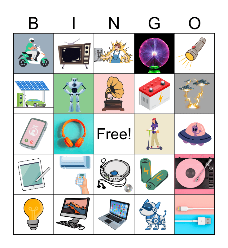 E is for Electricity Bingo Card