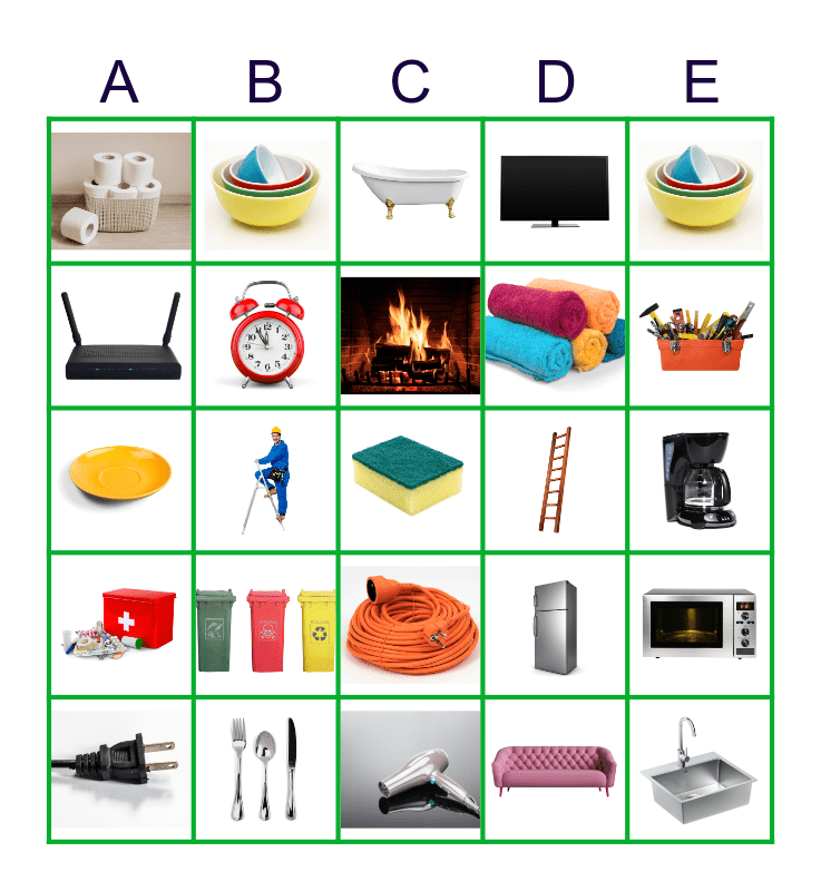 Household Bingo Card