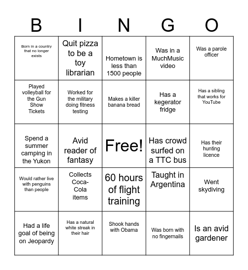 La Salle Fun Fact Bingo! Bingo Card