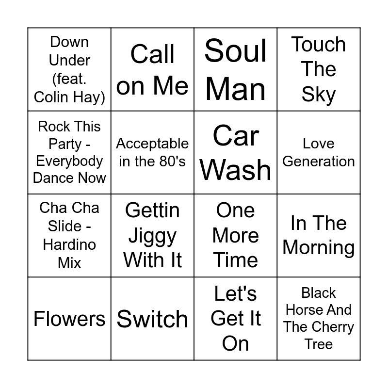 Epsom Social Round 2 Bingo Card