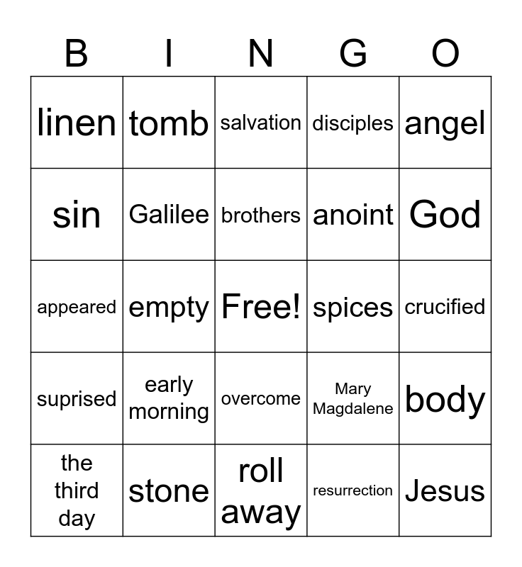 JESUS IS RISEN! Bingo Card