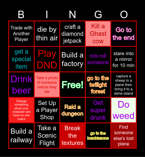 Wild Winds Bingo Card