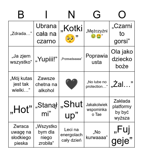 Ola core Bingo Card
