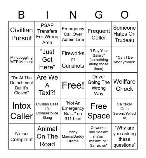 Canada Day Bingo Calltaker Edition Bingo Card Canada Day Bingo Calltaker Edition Bingo Card