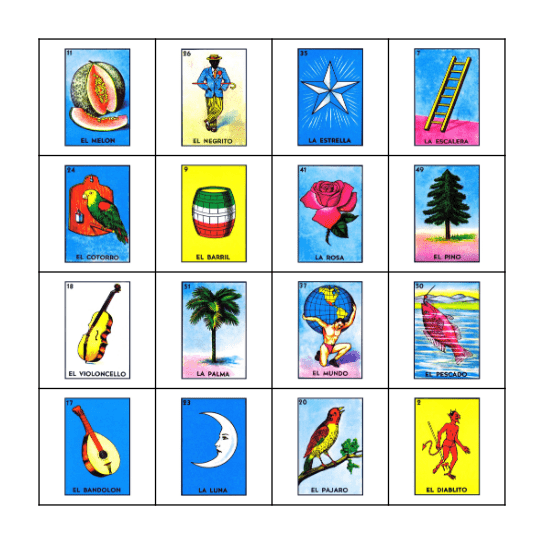 Loteria Bingo Card