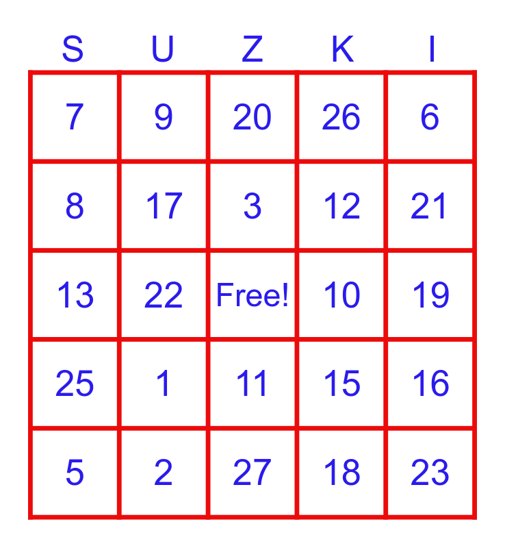 Suzuki Digital Mindset Bingo Card