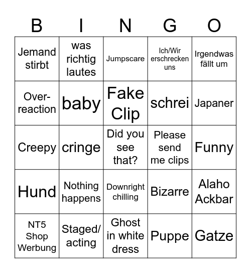 NT5 Bingi Bingo Card