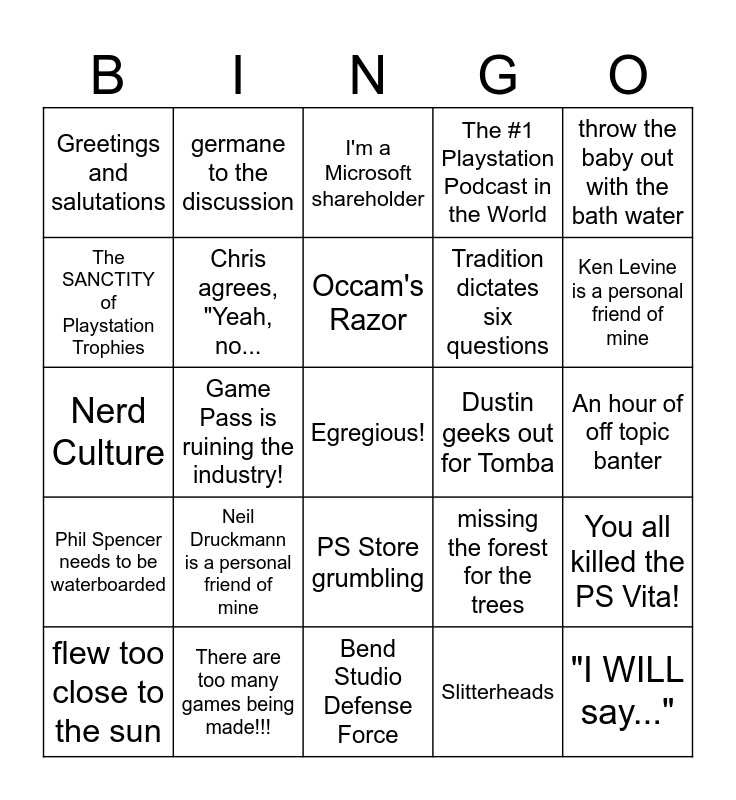 Sacred Symbols Bingo Card