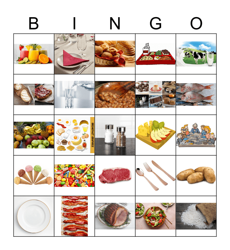 COMIDA/BEBIDA BINGO BAKER Bingo Card