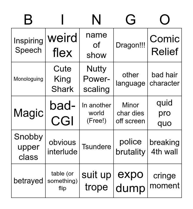 Squaaaad (Better) Bingo Card