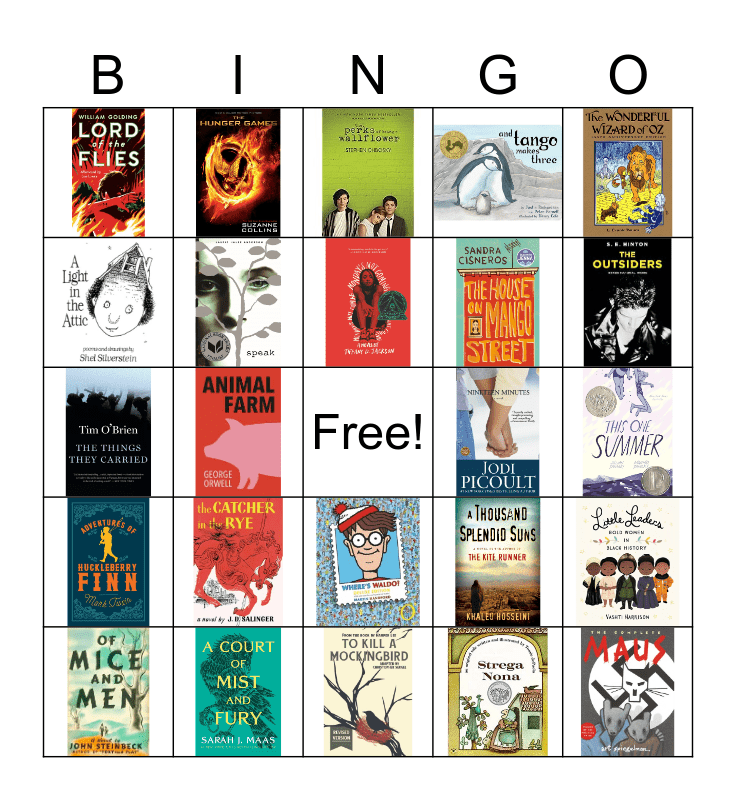 Banned Book Bingo Card