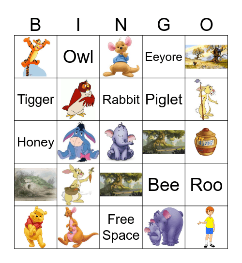 Winnie the Pooh Bingo Card