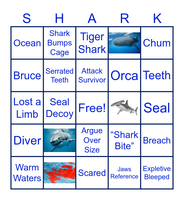 Shark Week Bingo Card