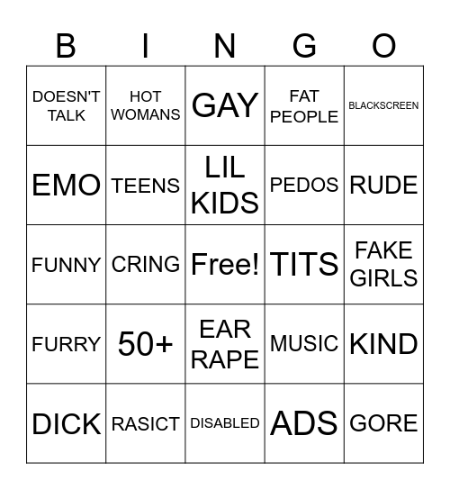 MONKEY LIST Bingo Card