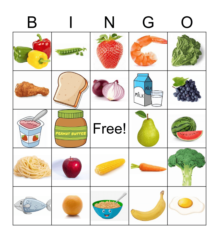 Nutrition BINGO! Bingo Card