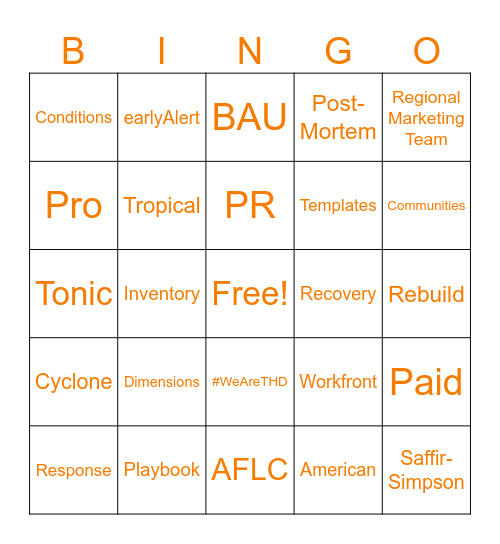 July Virtual Team Meeting Bingo Card