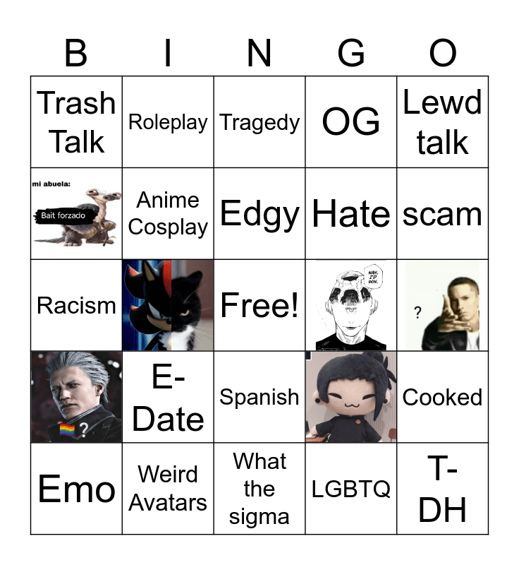 Brainrot Bingo Card