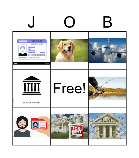 Identification Bingo Card