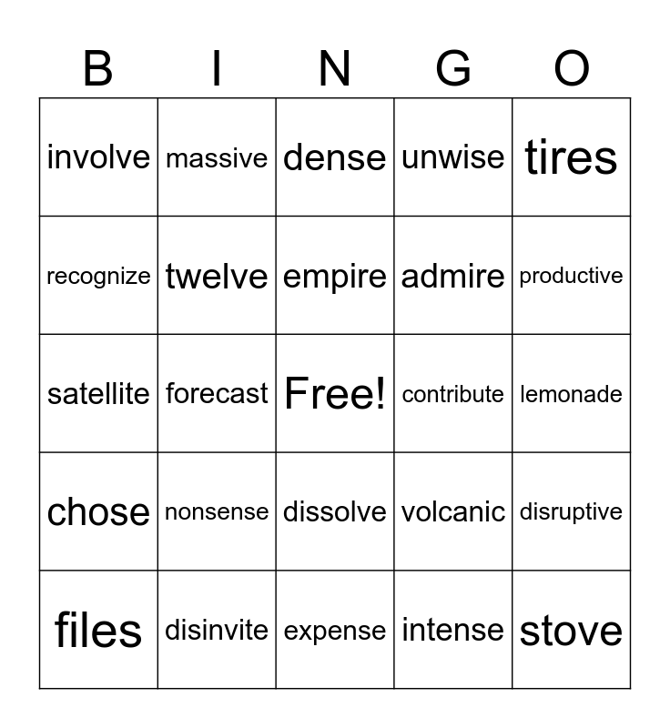 Wilson Step 4 Review Bingo Card