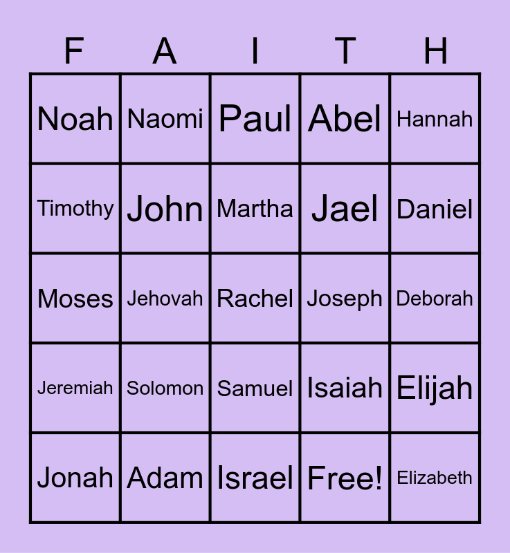 FAITH BINGO Card