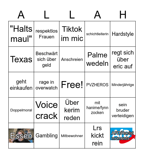 Nick(GER) Bingo Card