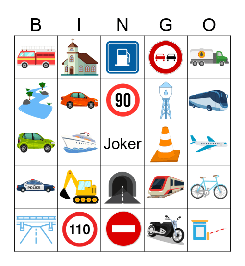 Bingo de l'autoroute Bingo Card